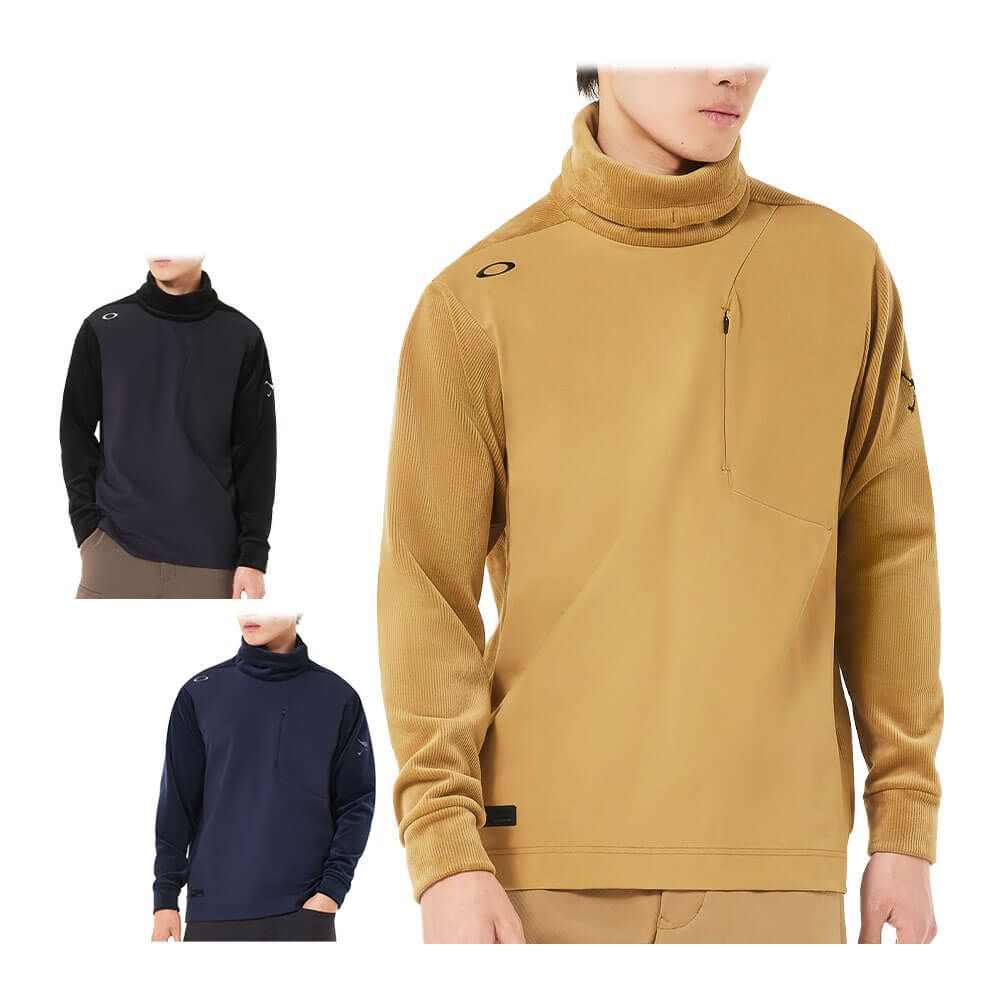 オークリー OAKLEY メンズ ロゴデザイン フリース 長袖 タートルネック